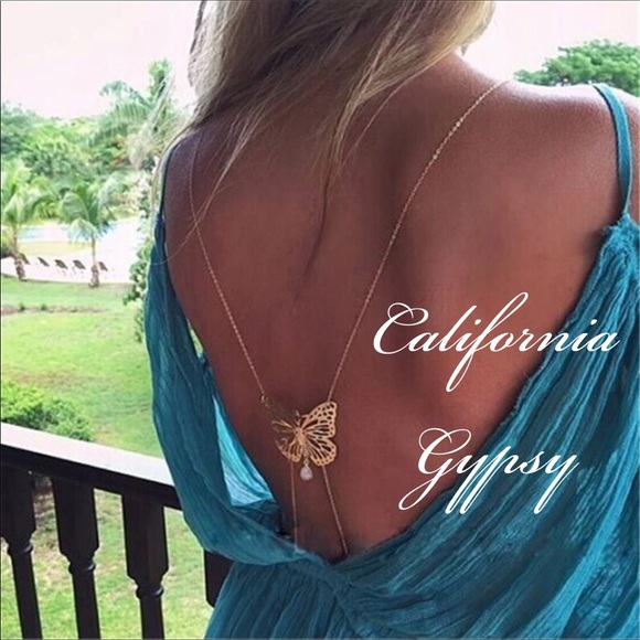 Jewelry | Festival Boho Gold Pearl Butterfly Body Chain | Poshmark